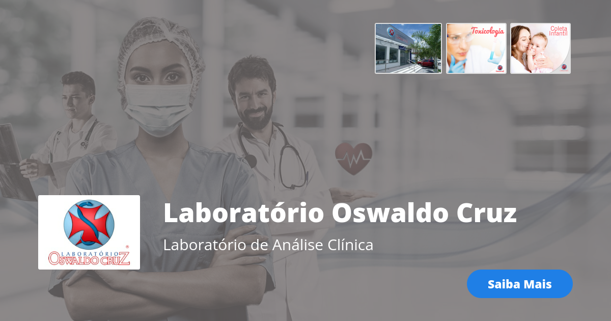 Laboratório Oswaldo Cruz em Taubaté / SP Laboratório Oswaldo Cruz em Taubaté / SP